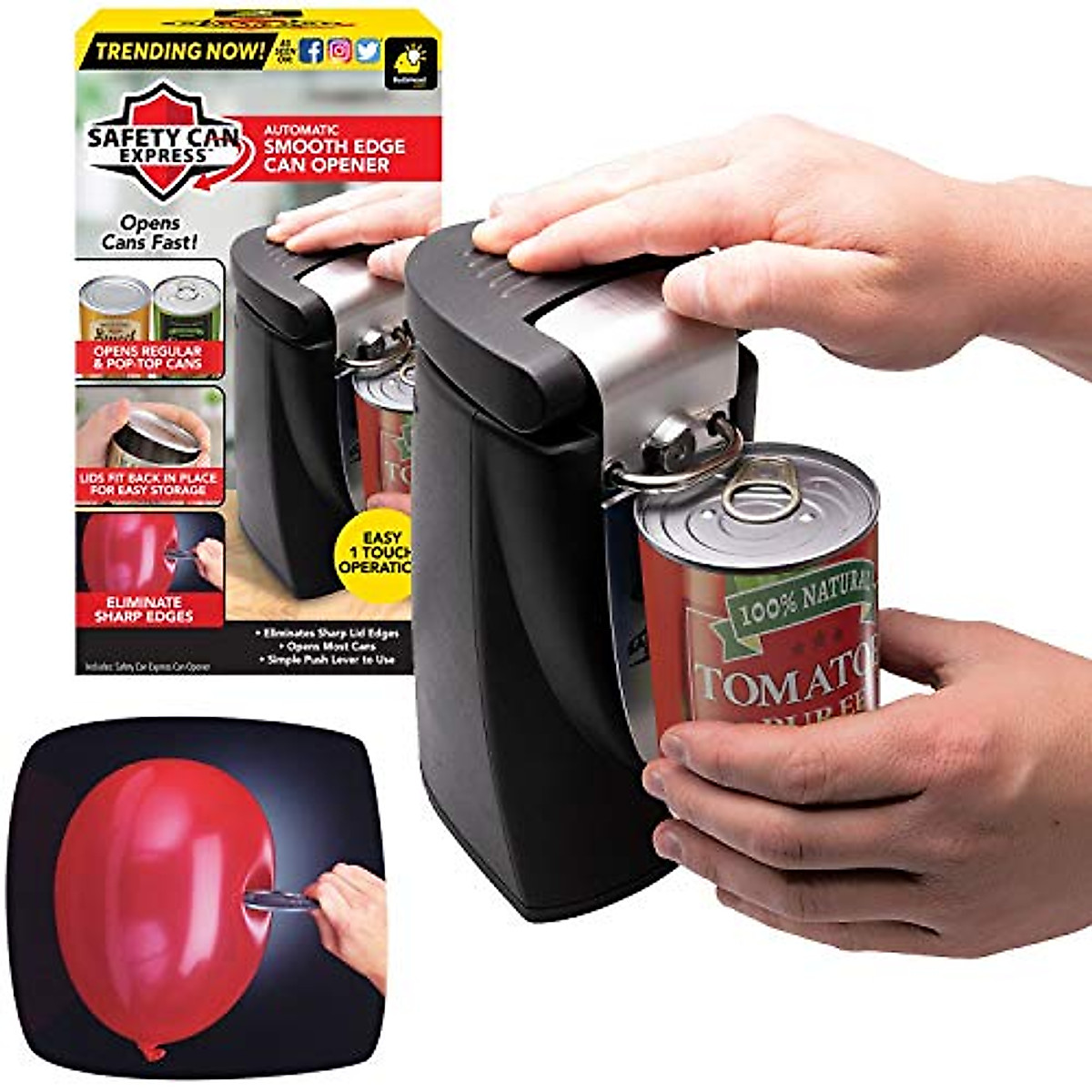 Bulbhead 14636 Original Safety Can Express As Seen On TV by BulbHead - Easy One-Touch Operation - Effortless Electric Can Opener, 9 Inch , Black