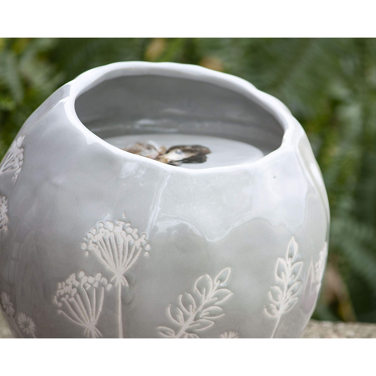 Foreside Home and Garden Multicolor Wildflower Ceramic Indoor Water Fountain with Pump