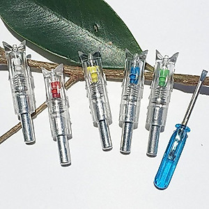 Reikawa 6PCS Lighted Nocks for Crossbow with .300''/7.62mm Inside Diameter,Half Moon Style Lighted Archery nocks