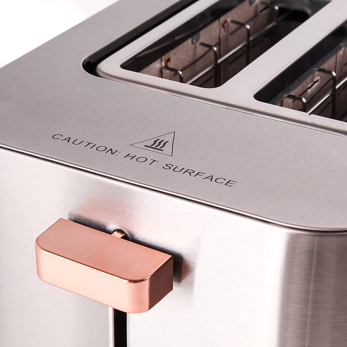 BergHOFF Ouro Gold Stainless Steel 2-Slice Toaster 850W 6 Shade Settings Auto Shut-off Extra Wide Slots Slide-out Crumb Tray