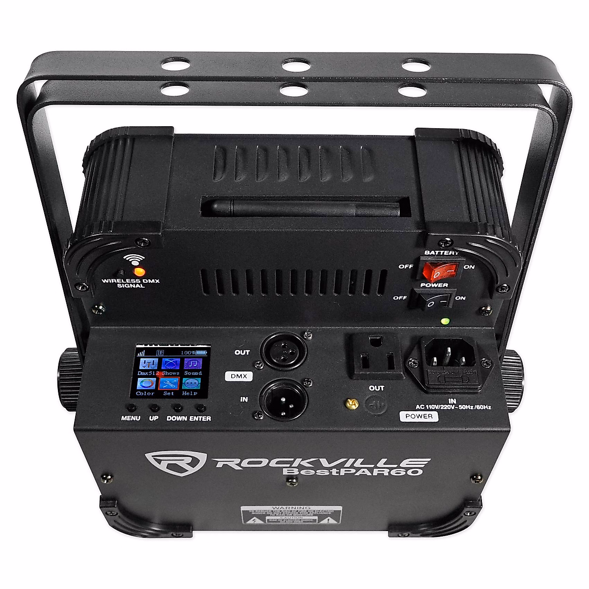 (8) Rockville Best PAR 60 Rechargable Par Can Wash Lights wWireless DMX+RGBWA+UV