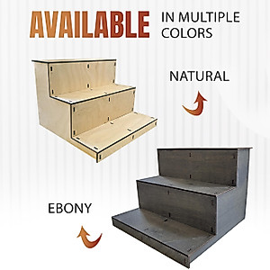 Versatile 3-Tier Wooden Portable Display Stand | Ideal for Craft Shows, Farmers Markets, and Tradeshows | Easy Assembly | Bottles, Soap, CBD, Jewelry, Cups, Tumblers, and Coasters (Black, STRAIGHT)…