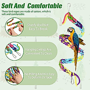 6 Pieces Sugar Glider Toys Handmade Rat Toys Hanging Toy Cage Accessories Swing Toy Bird Rope Perch Swing for Small Animals Sugar Glider Squirrel Parrot Hamster Bird Climbing Exercising, 22.5 Inch