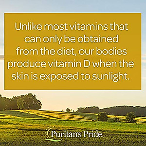 Vitamin D3 5,000 IU Bolsters Immunity by Puritan's Pride for Immune System Support and Healthy Bones and Teeth 200 Softgels, packaging may vary