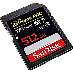 SanDisk Extreme Pro 512GB SD Card SDXC UHS-I Card for Cameras Works with Canon EOS R, M50, M100 (SDSDXXY-512G-GN4IN) 4K UHD Video Class 10 Bundle with 1 Everything But Stromboli 3.0 Memory Card Reader