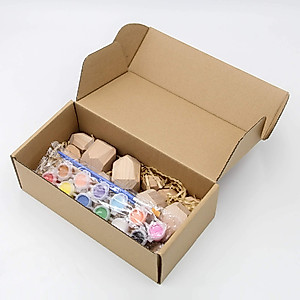 MERRYHEART 16PCS DIY Wooden Balancing Stones, Wooden Building Blocks with Pigment Stacking Game, Rock Blocks Educational Puzzle Toy