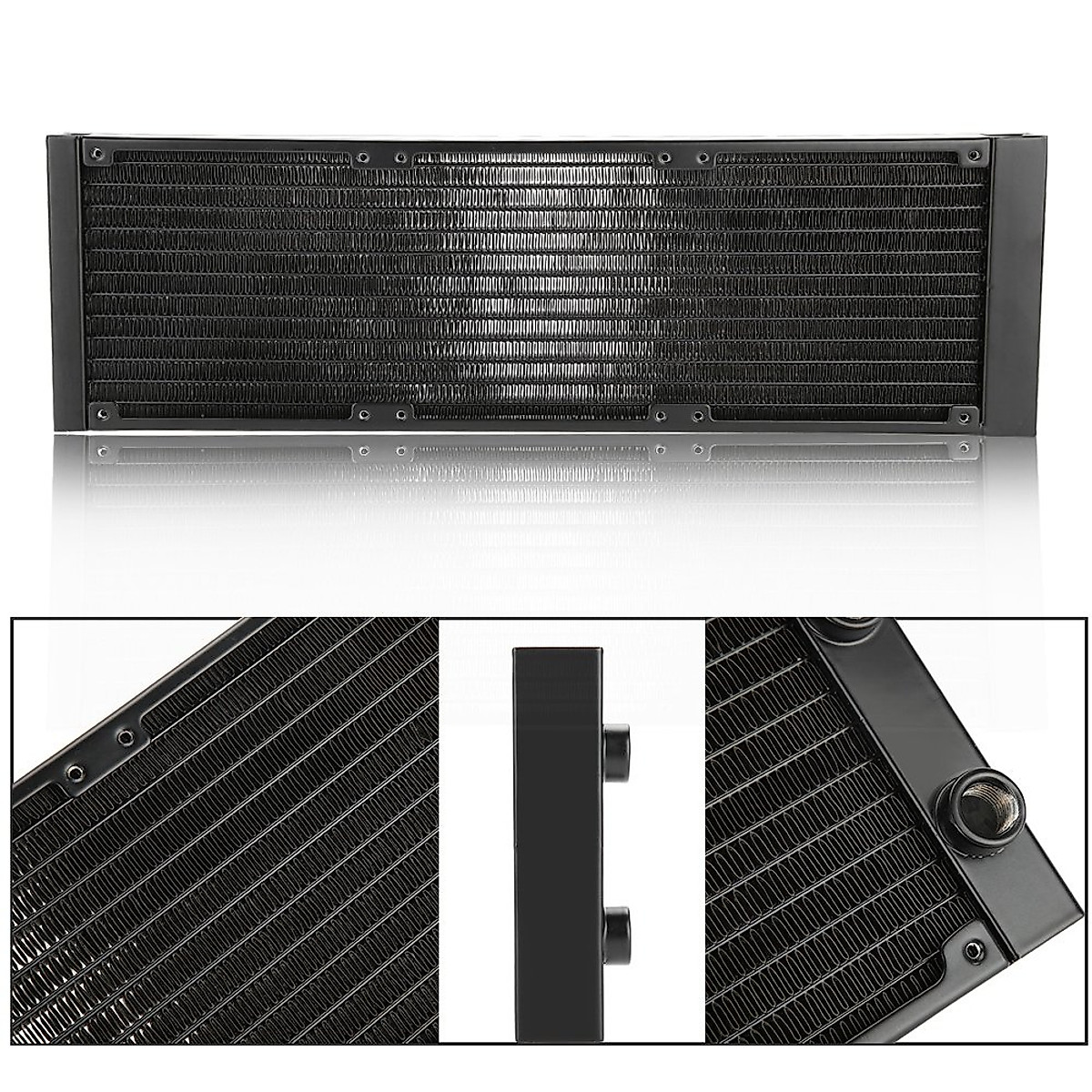 12 Tubes PC Heat Exchanger,Aluminium G1/4 Thread Heat Exchanger Radiator,Water Separator Water Cooler,for PC CPU Computer Water Cool System(360mm)