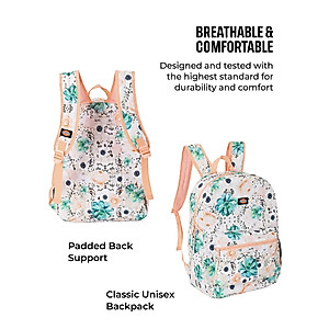 Dickies Backpack Classic Logo Water Resistant Casual Daypack for Travel Fits 15.6 Inch Notebook (Cactus Rose)