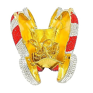 DEBIMY Candy Shape Clutch Purse Shining Crystal Evening Bags Luxury Rhinestone Handbags for Prom Cocktail Party Red