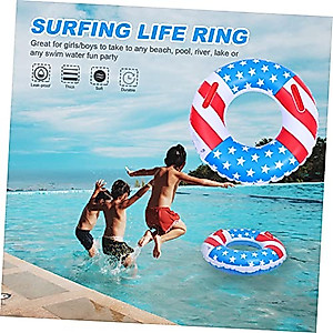 ibasenice 1pc Flag Swimming Ring Inflatable Toys for Kids Toddler Inflatable Pool Summer Toddler Toys Boy Toys Swim Tube Ring Toys Float Water Ring Aquatic Recreation Accessories PVC Beach