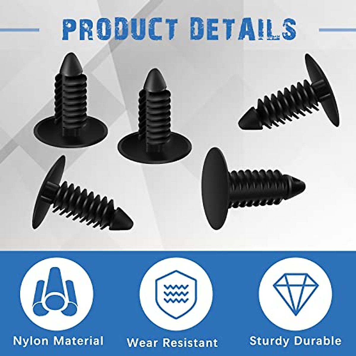 Yulejo 100 Pcs Medium Multi Gauge Rivet Patio Strapping Fasteners 3/16 Inch or 7/32 Inch Hole Lawn Chair Webbing Patio Chair Repair Kit for Outdoor Furniture Lounge (Black)