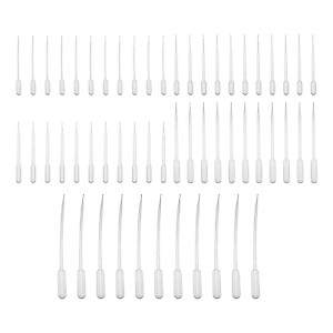 LALAFINA 50pcs Lip/Tool Pipette Pipettes Plastic Eye Makeup Experiment Laboratory Transfer Dropper Oils Liquid Squeeze Lotion Oil Useful Droppers Injector White Good Disposable