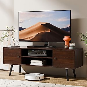 Cozy Castle Mid Century Modern TV Stand for 55 60 inch TV Entertainment Center with Storage Media TV Console Table for Living Room Bedroom and Office