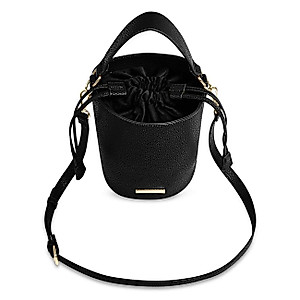 KATIE LOXTON Amara Womens Vegan Leather Convertible Handle Bucket Cross Body Bag Black