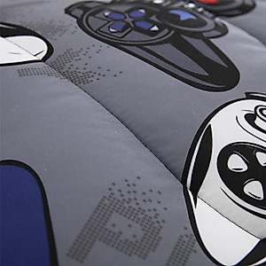 SEISYUKU Toddler Bedding Set 4 Pieces - Toddler Comforter Sets - Gamer Beddng Set for Boys and Girls - Includes 1 Comforter, 1 Flat Sheet, 1 Fitted Sheet and 1 Pillow Case