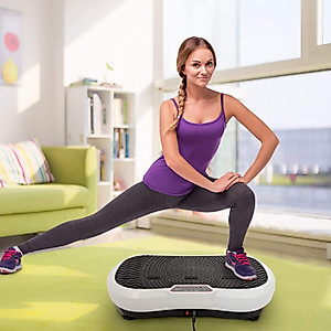 Leogreen Vibration Plate, Portable 3D Exercise Machine with 2 Resistance Bands, Whole Body Trainer for Home Fitness with 180 Levels Adjustable Speed and Time Settings, Maximum Weight 330lbs