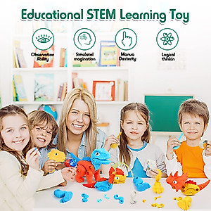 Dinosaur Toys for3 4 5 6 7 8 Year Old Boys, Take Apart Dinosaur Toys for Kids 3-5 5-7 STEM Construction Building Kids Toys with Electric Drill, Dinosaur Toy Party Birthday Gifts for Boys Girls