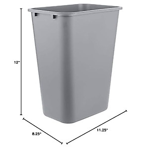 PRO&Family 41 Qt. / 10 Gallon / 38 Liters Gray Rectangular Wastebasket. Kitchen Garbage Can Office Trash Can Recycle Bin Waste Basket Touchless