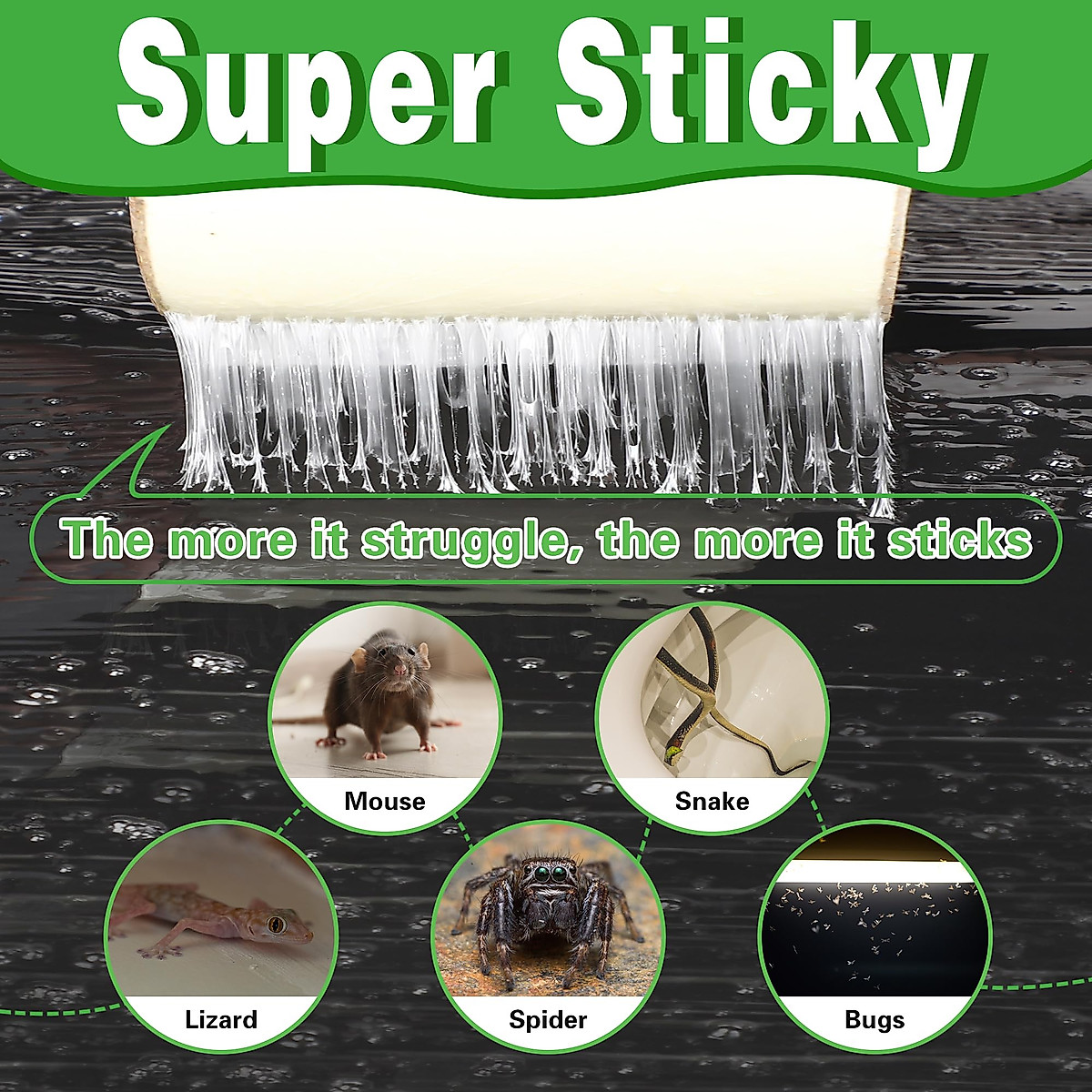 Qualirey 10 Pack Sticky Mouse Traps, Anti Tear Rats Trap, 47" x 11" Ultra Large Mice Trap for Home Strong Sticky Glue Traps for Indoor Outdoor Trapping Snakes Rats Spiders Roaches and Other Rodents