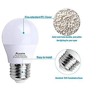 Acaxin LED Refrigerator Light Bulb 4W 40Watt Equivalent, Waterproof Fridge Light Bulb Replacement for Frigidaire, Freezer Light Bulb IP54, 120V E26 Daylight White 5000K 400 Lumen, A15 Appliance Bulb