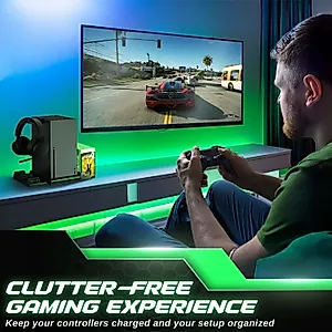 TNP Vertical Stand for Xbox Series X - Series X Charging Station for Controller with 2 Pack 300mAh Rechargeable Battery for Xbox Series X Controller - 10 Slot Game Storage and Headset Hook