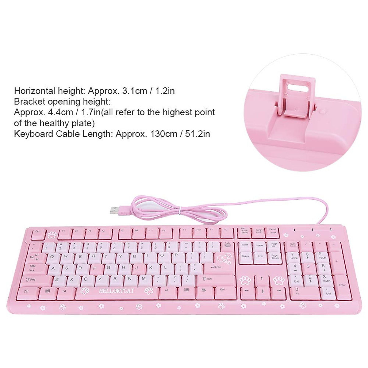 fosa1 Wired Ergonomic Keyboard, USB-A, 104 Keys, Silent Mechanical, Waterproof, Home, Business, Gaming
