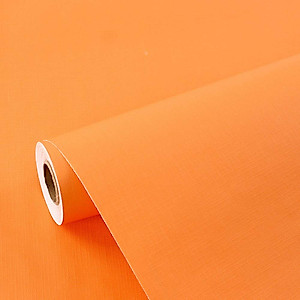 Yifasy 2 Pack Shelf Liners Orange Self-Adhesive Drawer Cabinet Papers Line Coffee Table Nightstand Easy Cut 17.7 Inch Wide