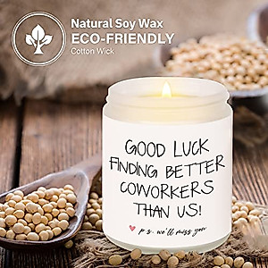 BAUBLEDAZZ Coworker Leaving Gifts, Funny Going Away Gift for Coworker, Goodbye Gifts for Coworkers- Scented Candles for Coworker, 7oz, Soy Wax (Lavender)