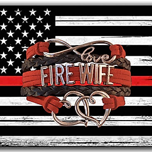 Infinity Collection Firefighters Wife Gift, Fire Wife Bracelet, Proud Firefighters Wife Charm Bracelet
