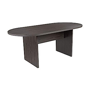 Flash Furniture Jones 6 Foot (72 inch) Oval Conference Table in Rustic Gray