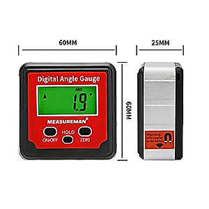 MEASUREMAN Digital Level Protractor Inclinometer Magnetic Level Angle Meter with Hold Function Angle Finder Level Box Angle Measuring Tool