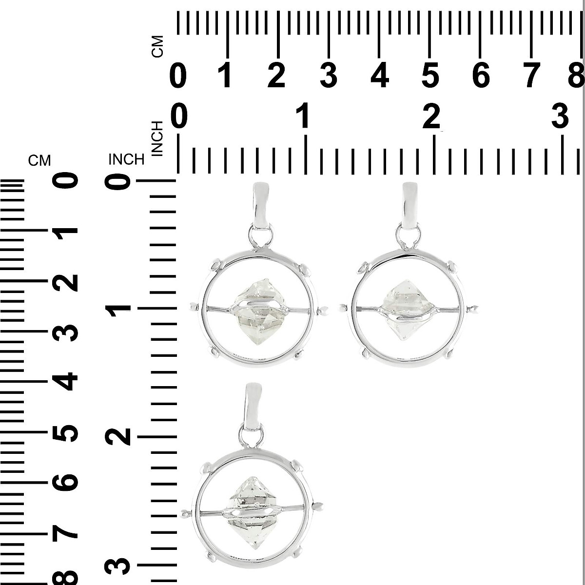 Starborn Herkimer Diamond Spinner Pendant in Sterling Silver