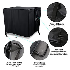 YFUG GO Fire Pit Cover Square - 420D Waterproof Fire Pit Table Cover 33 x 33, Weather Resistant Firepit Covers Square for Patio Firepit Furniture