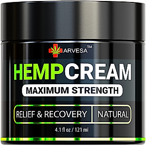 Natural Hemp Cream for Muscles, Joints, Foot, Back with Hemp, Arnica, Turmeric - Natural Hemp Oil Extract Gel - Made in The USA, 3.9oz
