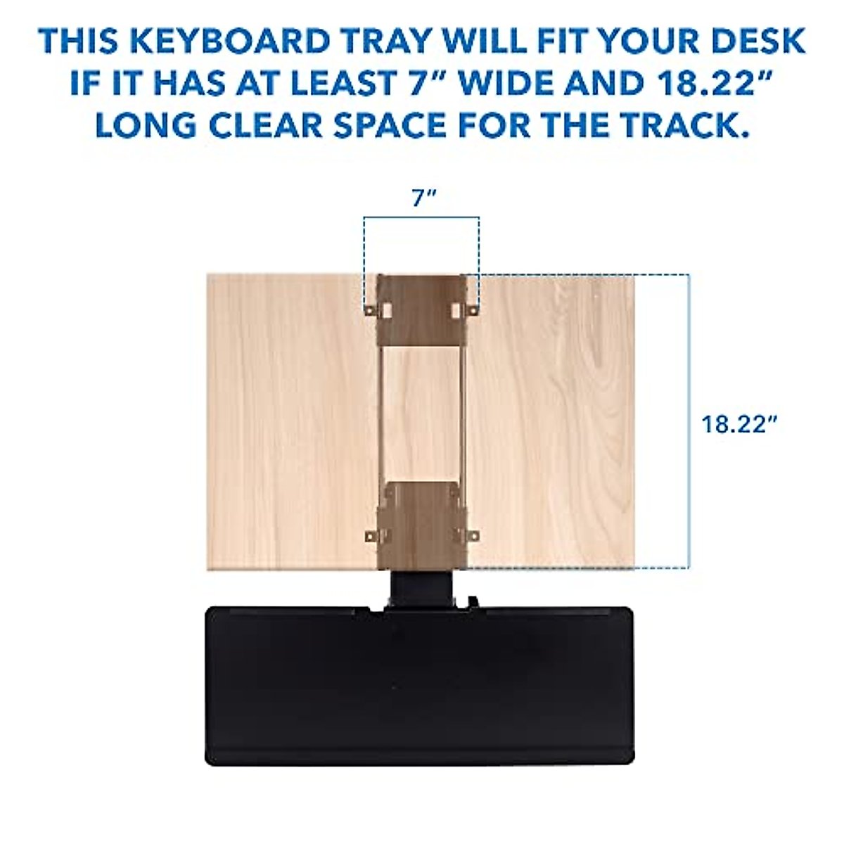 Mount-It! Under Desk Computer Keyboard and Mouse Tray, Ergonomic Keyboard Drawer with Gel Wrist Pad, Black