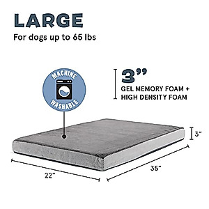 Barkbox Memory Foam Platform Dog Bed | Plush Mattress for Orthopedic Joint Relief (Large, Grey)