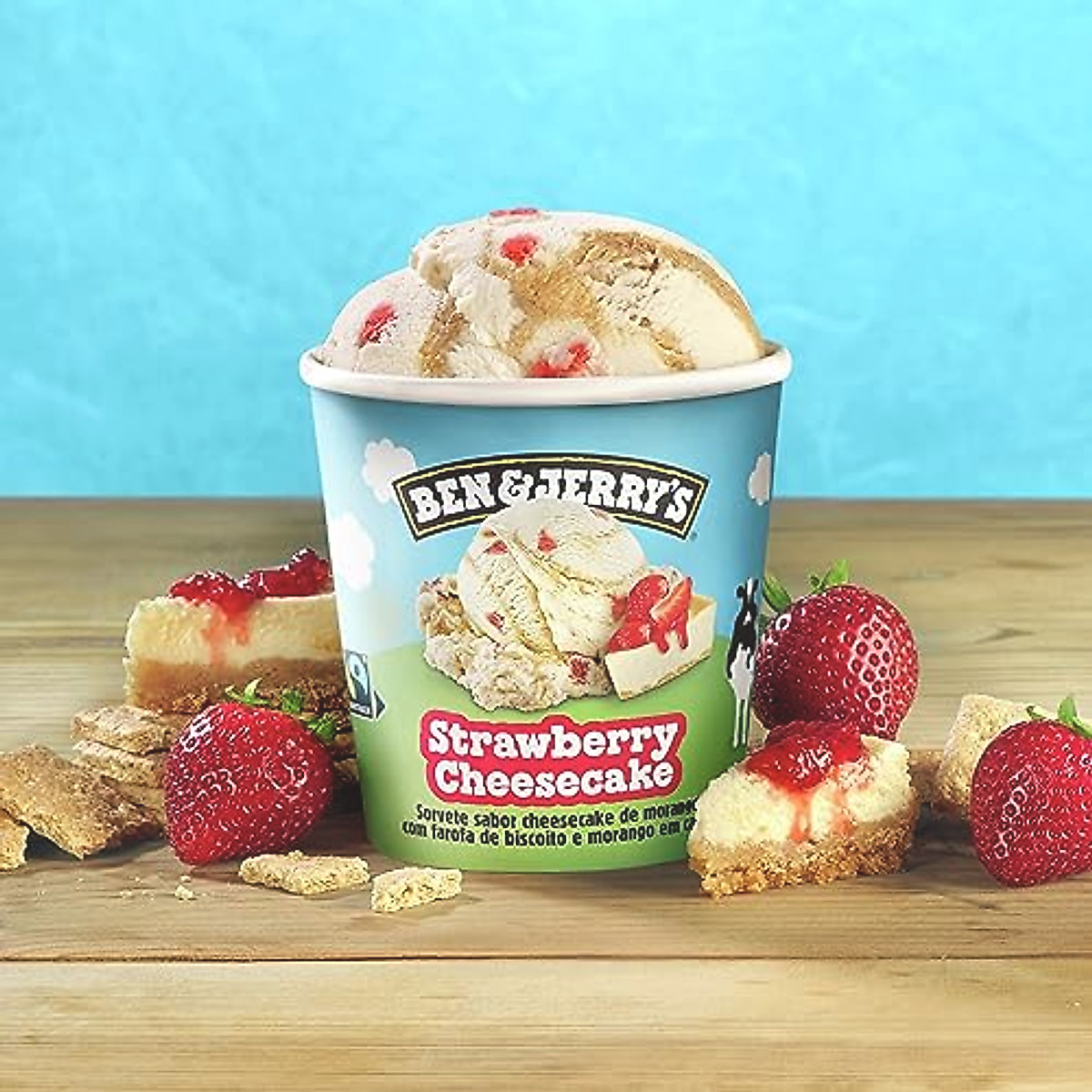 Ben & Jerry's Ice Cream Strawberry Cheesecake Non-GMO 16 oz