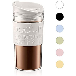 Bodum Caffettiera Cafetiere, plastic, Blanc, Transparent, 0.35 L