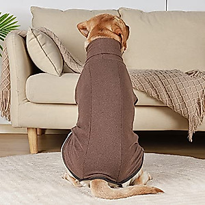 HEYWEAN Dog Fleece Sweater Soft Thickening Warm Pet Shirt Winter Dog Coat Pullover Design and Sleeveless Cloth for Puppy (Coffee, S)