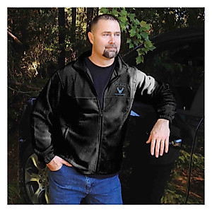 VetFriends.com US Air Force Vereran Fleece Jacket with Tradtional Hap Arnold Wings Embroidered (Large)