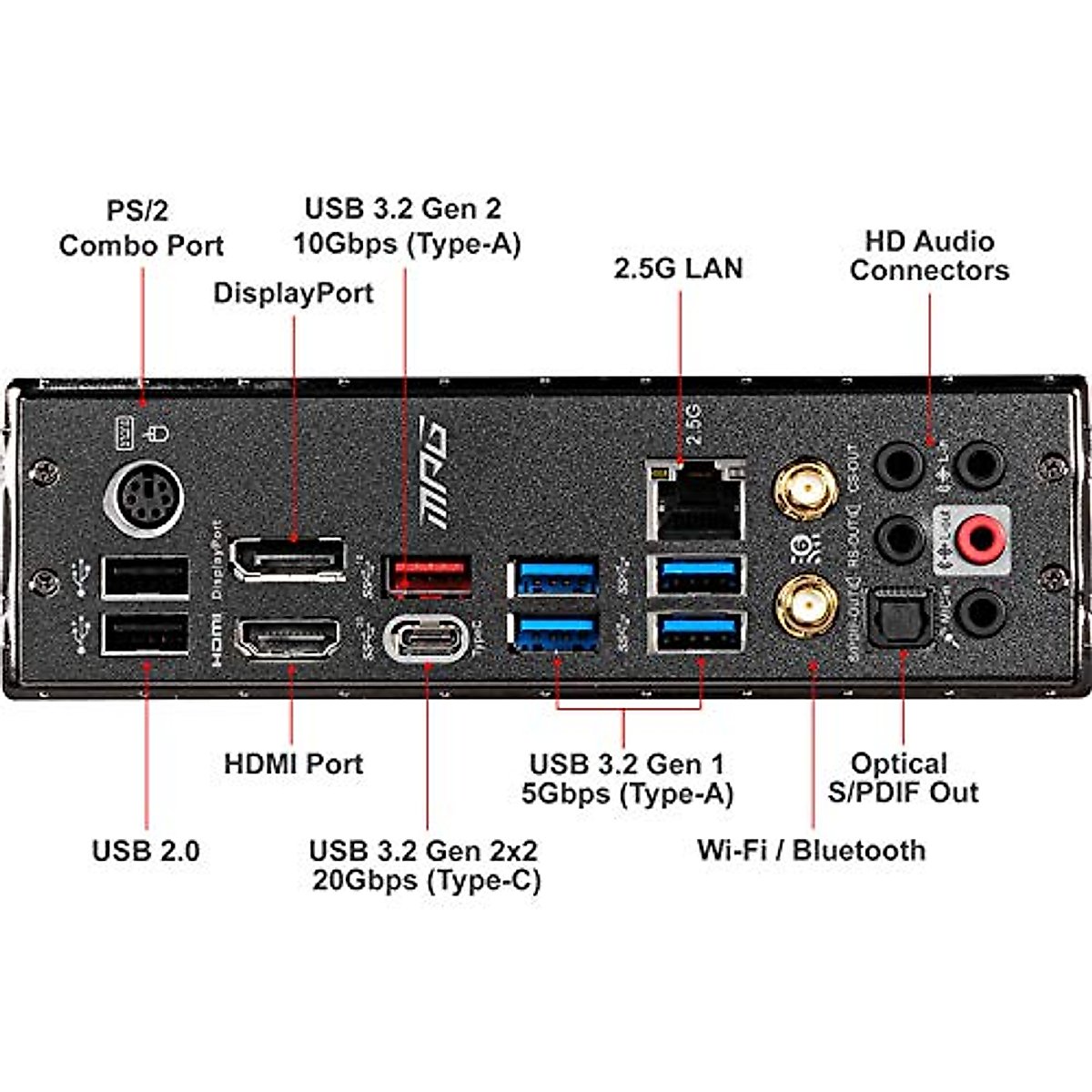 MSI MPG Z490 GAMING EDGE WIFI ATX Gaming Motherboard (10th Gen Intel Core, LGA 1200 Socket, DDR4, CF, Dual M.2 Slots, USB 3.2 Gen 2, Wi-Fi 6, DP/HDMI, Mystic Light RGB)