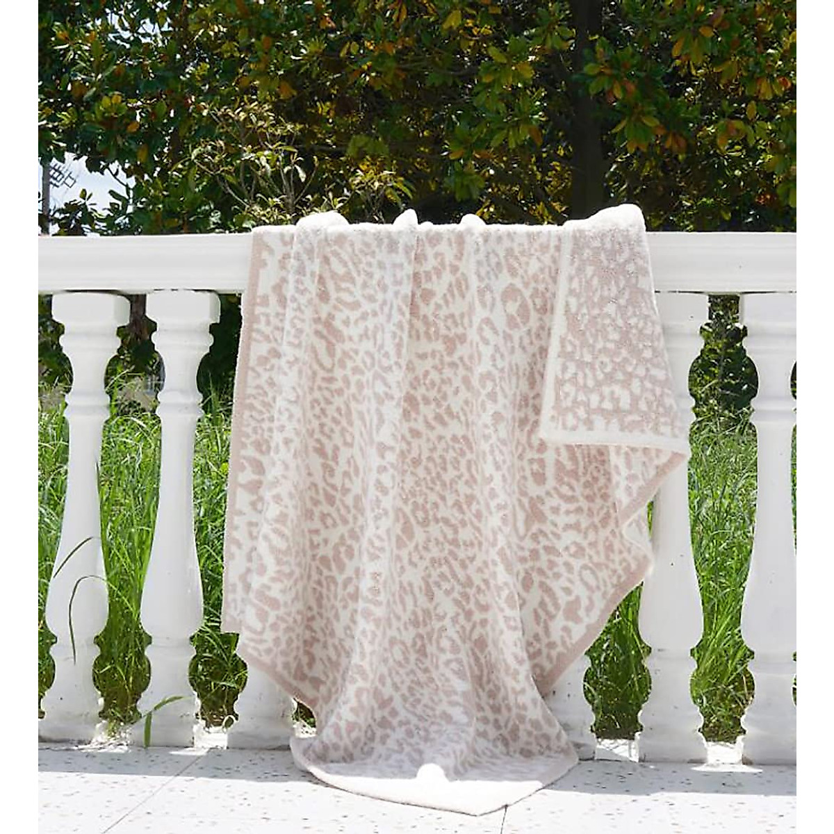 Fluffy Microfiber Knitted Blanket Super Soft Cozy Lightweight Blanket 30"X40" (Beige)¡­