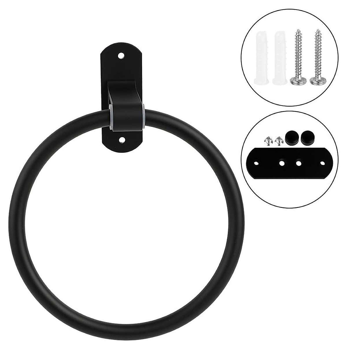 Treasures Towel Holder,Black Space Aluminum Wall Mounted Round Towel Ring Kitchen and Bathroom Hardware Pendant,Towel Hanger for Bathroom Organizer, Kitchen Storage