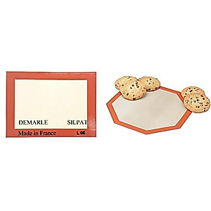 SilPat Countertop Kit; Includes One Premium Non-Stick Silicone Baking Mat, Toaster Oven Size, 7-7/8 x 10-7/8 and One Non-Stick Silicone Microwave Baking Mat, 10.25" Diameter Octogon