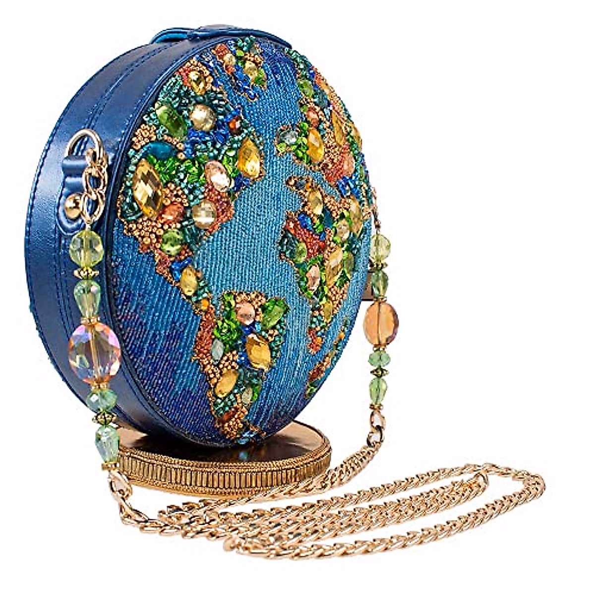 Mary Frances Going Global Beaded Crossbody Novelty Handbag, Multi