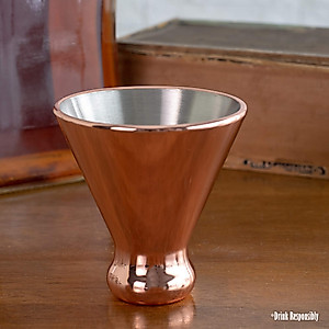 Cork Pops Reflective Copper Tone Stainless Steel Martini Cup Barware Accessory