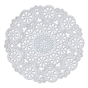 Royal Consumer Medallion Lace Round Paper Doilies, 8-Inch, Pack of 20 (B23004), White