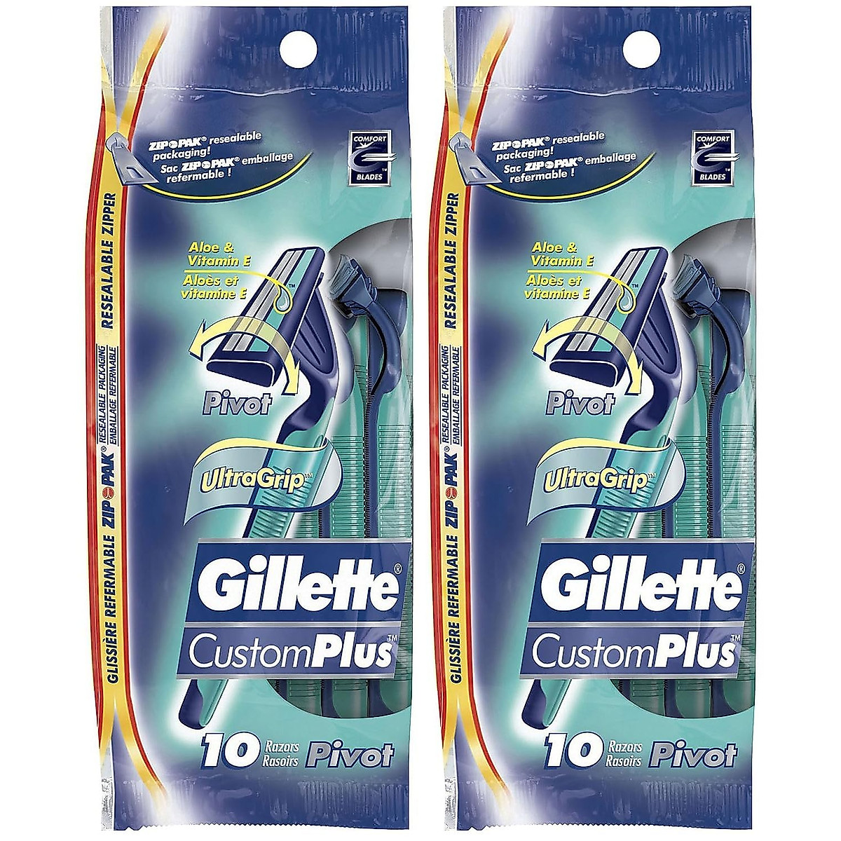 Gillette Mens Sensor 2 Plus Disposable 10 Count (2 Pack)