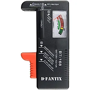 D-FantiX Battery Tester, Universal Battery Checker Small Battery Testers for AAA AA C D 9V 1.5V Button Cell Household Batteries Model BT-168