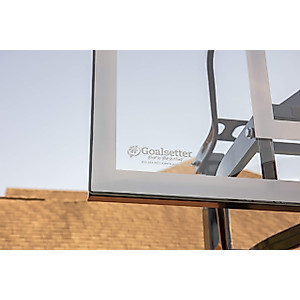 Goalsetter Contender In Ground Adjustable Basketball System with 54-Inch Glass Backboard and Flex Rim, Black (SS44554G3W)